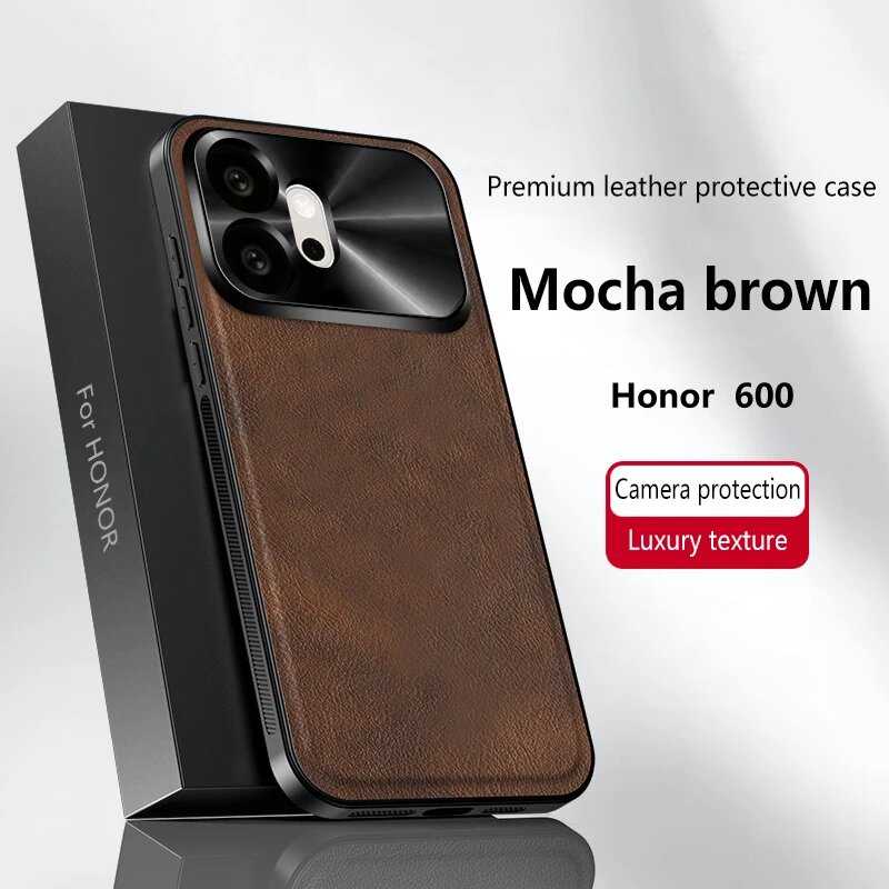 Чехол для Honor 600 600 Pro, новый деловой кожаный честь 600 Про, Коричневый, Темно-коричневый