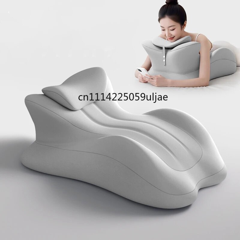 Эргономическая клиновидная подушка из memory foam Light Grey-024