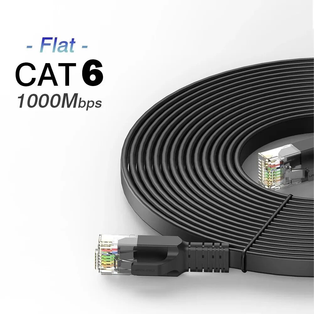UGOURD Кабель для интернет-соединения RJ-45/RJ-45, 10 м, черный