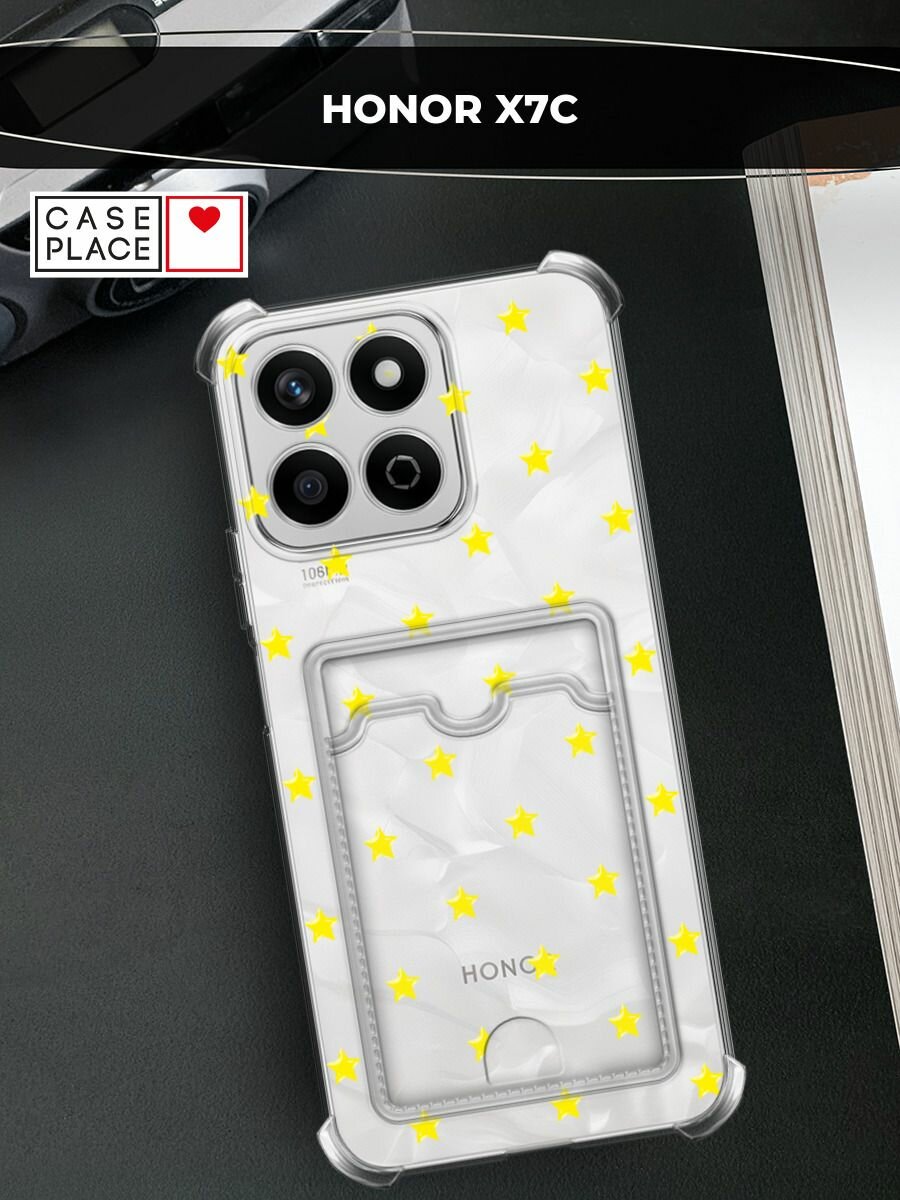 Чехол на Honor X7c (Хонор X7c) с картой и принтом Узор из звездочек