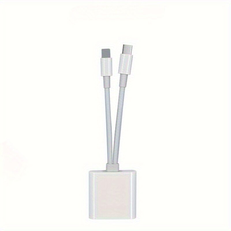Универсальный двухслотовый картридер для SD и TF карт с разъемами Type-C и Lightning, совместимый со смартфонами, камерами и дронами, белый