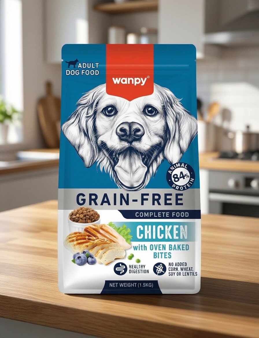 Сухой корм Wanpy Dog беззерновой с курицей для взрослых собак, 1,5 кг