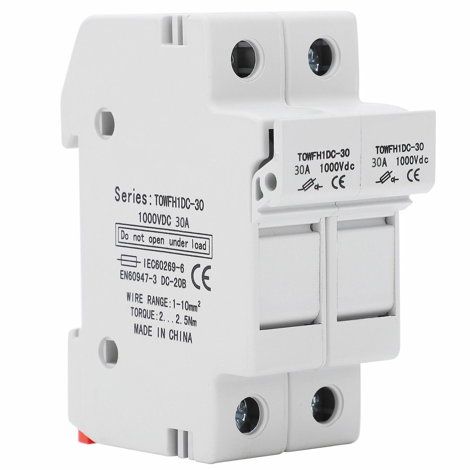 Держатель предохранителя база 2 Полюс Din Rail Mount Mount Power Distribution Оборудование для управления