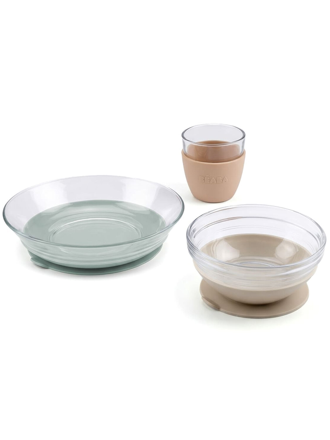 Набор посуды Beaba стеклянный NaturalGlass meal set BEABA X DURALEX Бежевый (Natural) 913645