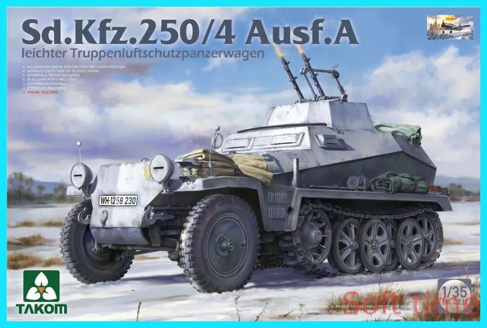 TAKOM 2211, масштаб 1/35, бронетранспортер Sd. Kfz.250/4 Ausf.A лёгкого войскового ПВО