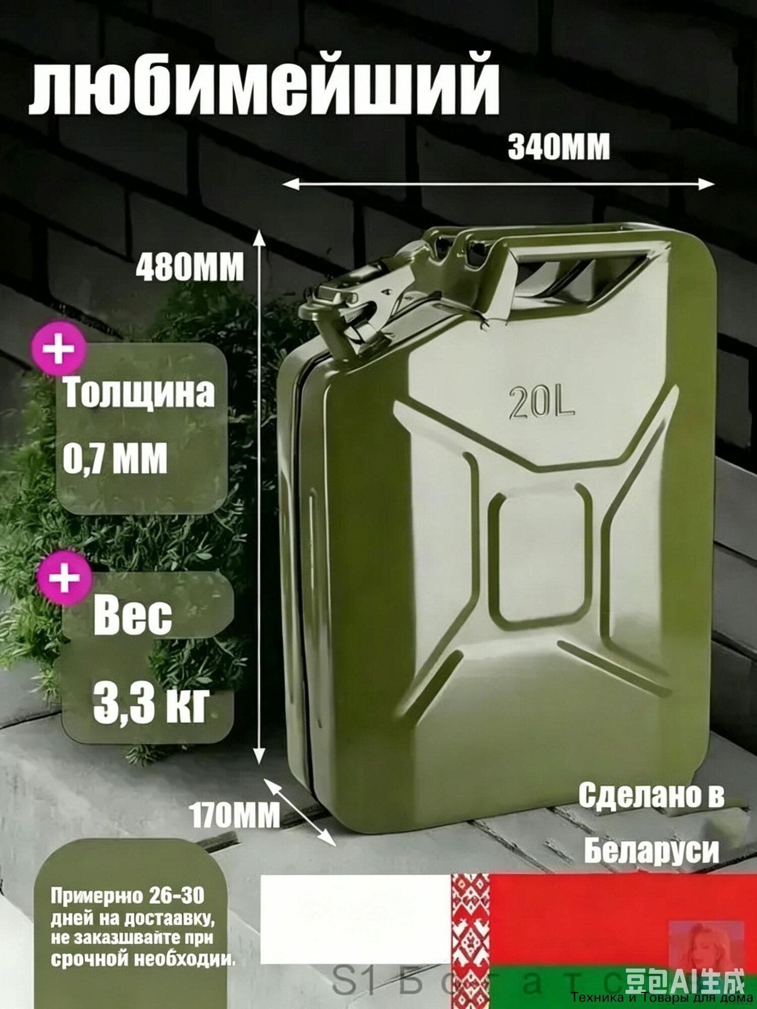 Канистра для ГСМ, 20.1 л