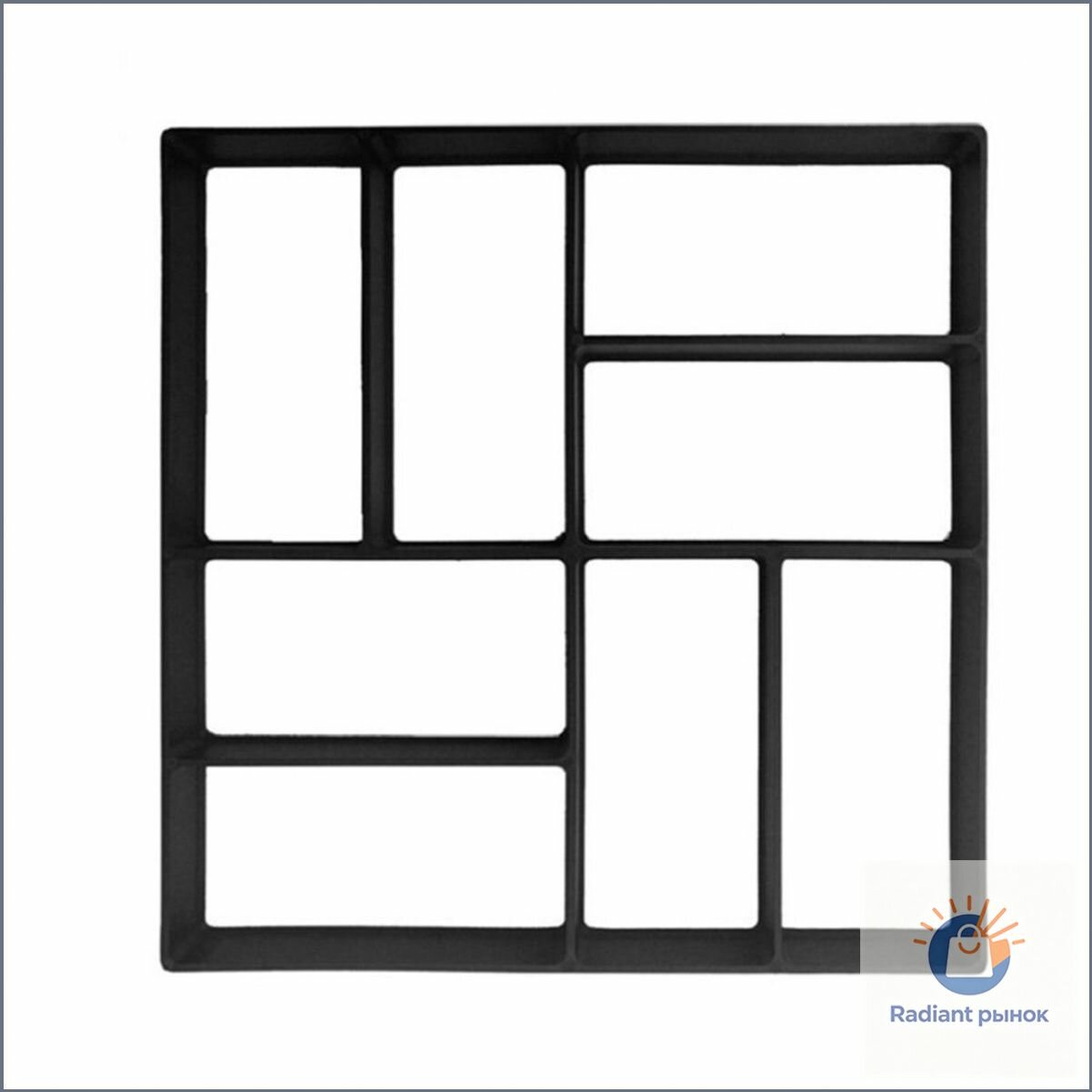 Форма для бетонной плитки DIY, 40 40 см, чёрная, прочный пластик