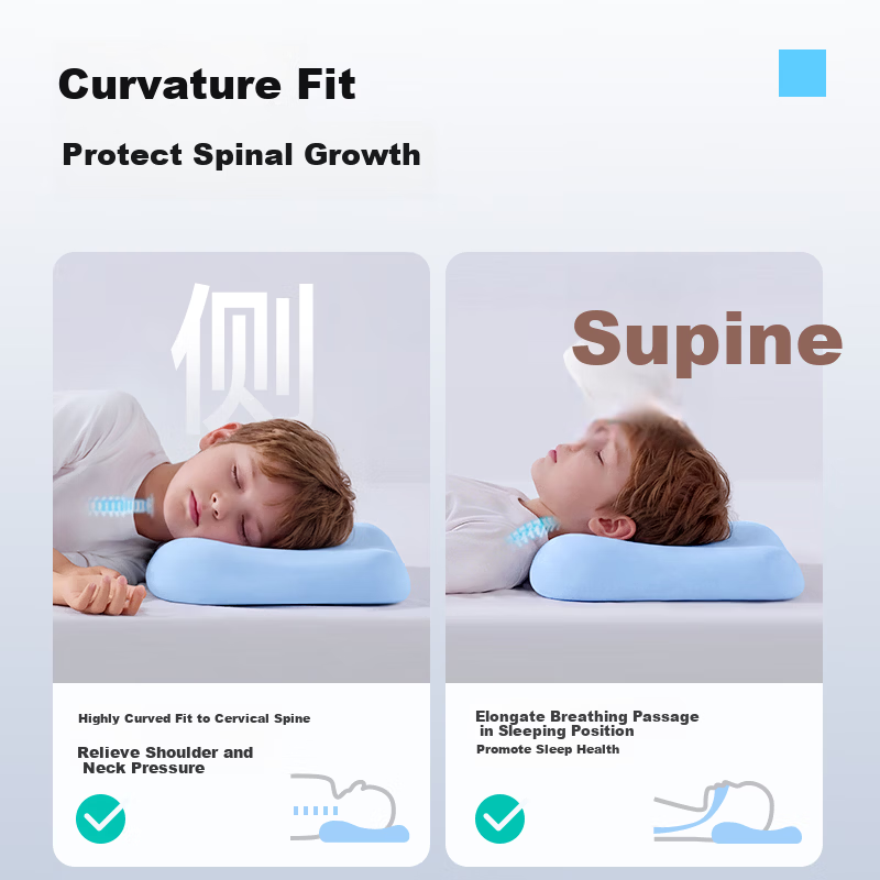 MLILY Zero Pressure Pillow Core для детей 6 месяцев-6 лет с ростом, гипоаллергенная дышащая пена памяти Цвет：Базовая