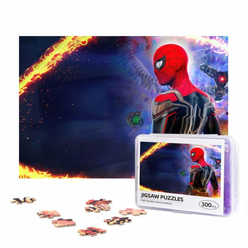 Spider-Man Деревянный пазл Марвел Деревянные пазлы Человек-паук Marvel (Цвет товара: черный матовый; Размеры (ШxГ): 26x38 см)