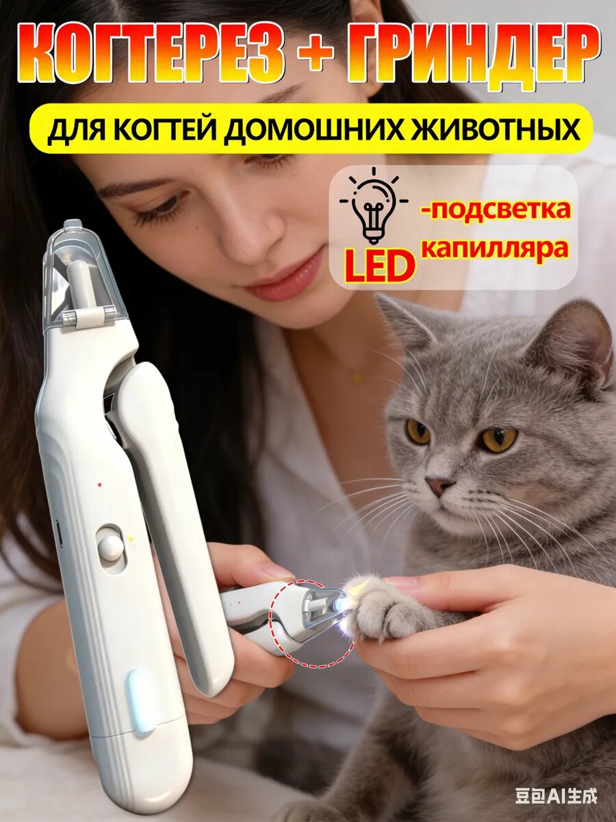 Когтерезка для кошек и для собак с гриндером