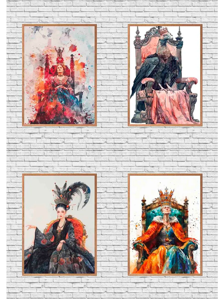 Птица кондор - королева Англии, 4 Плаката, 30x21см