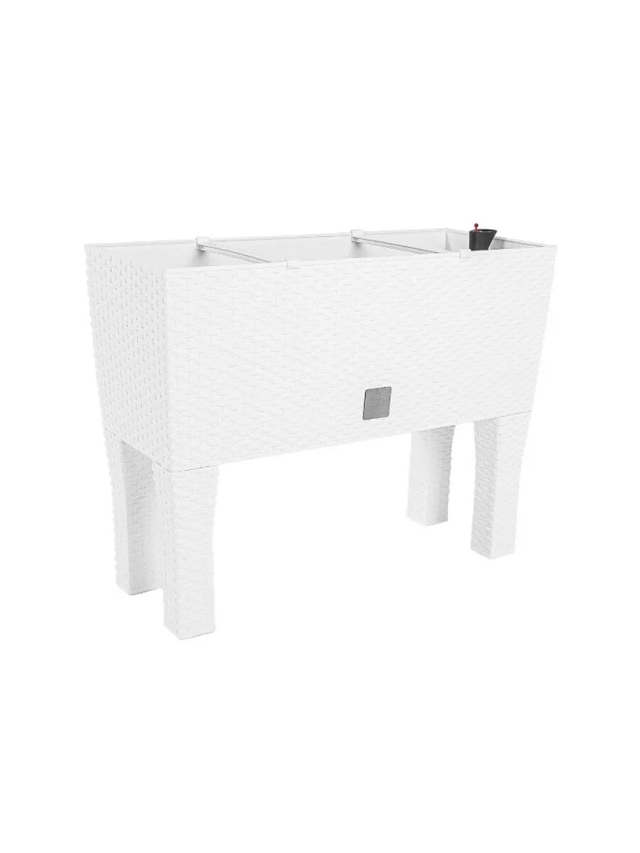 Кашпо CAS RATO HIGH DRTC600H-S449, 2 предмета, 30л, пластик с имитацией искусственного ротанга, автополив, белый