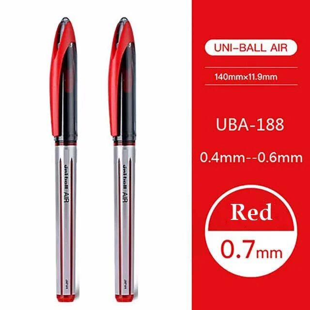 Uni Ball Air Micro Гелевая ручка 0,5/0,7 мм Красный, 2pcs 0.7mm Red Pen