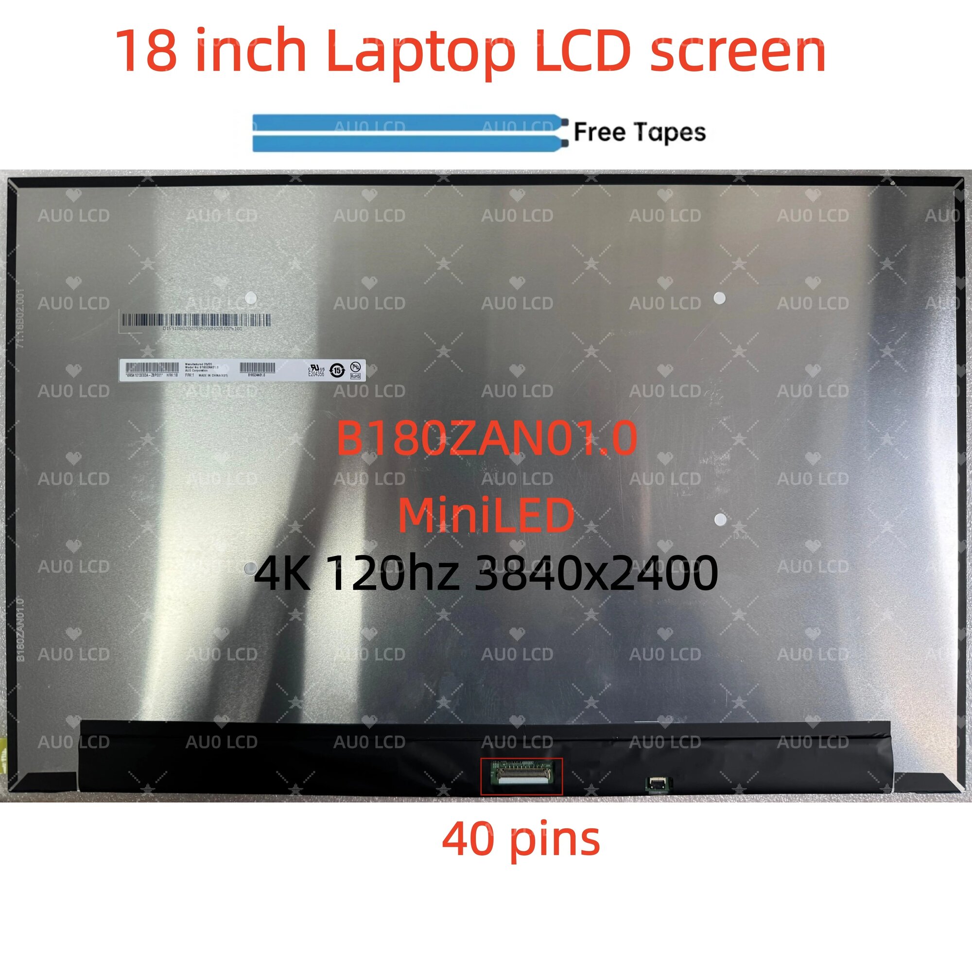 OUIO МиниLED панель LCD-экрана 4K 120 Гц для MSI Stealth 18 AI Studio Titan 18 A14V Ultra 2024