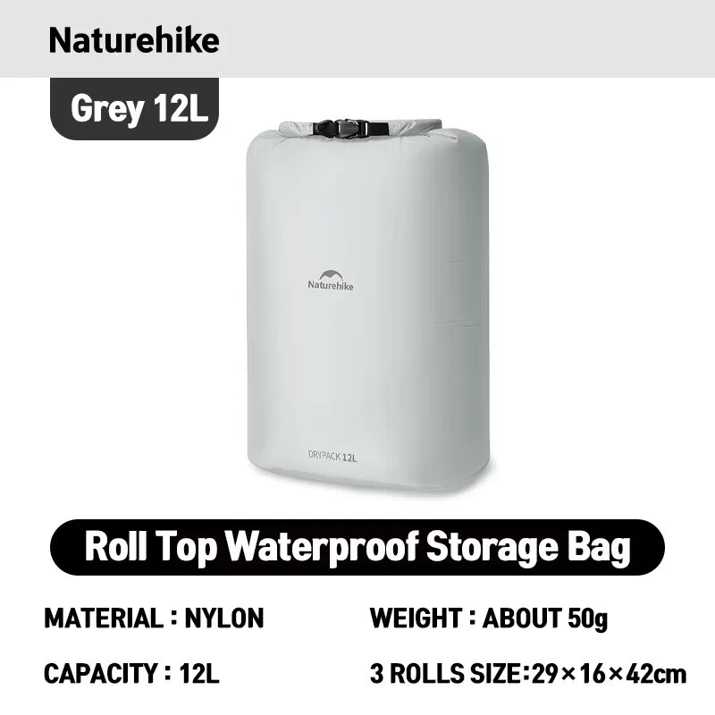 Naturehike сумка водонепроницаемая 12L Grey