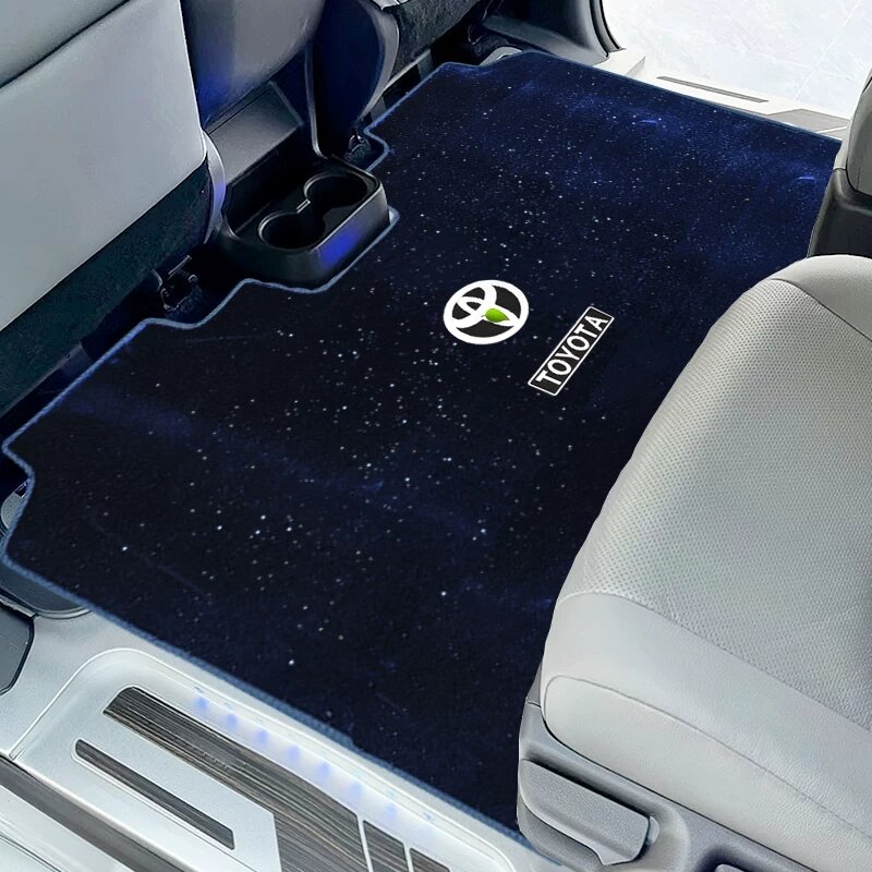4-местный Звездный коврик для Toyota Sienna 2024, Голубой, Полное покрытие среднего ряда, 18 мм толщины, Высокое