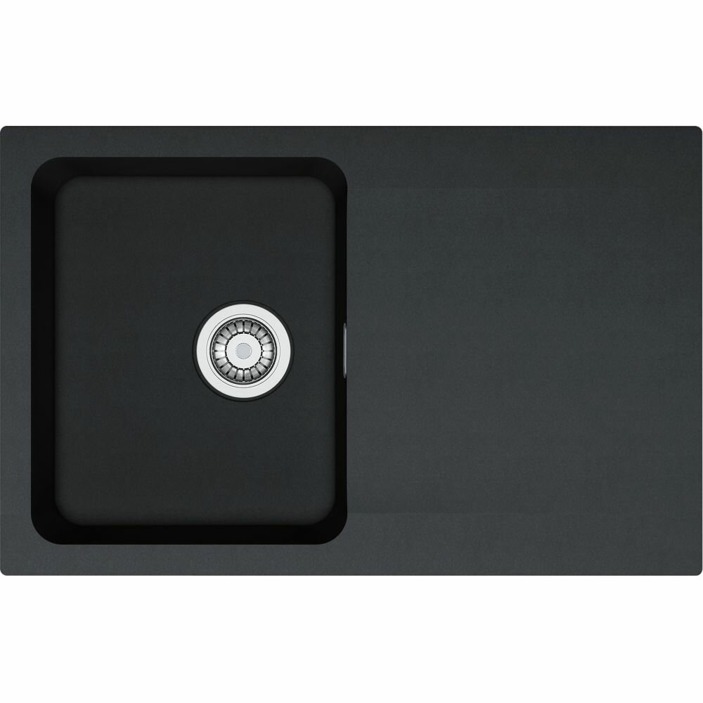 Franke OID 611-78 кухонная мойка, 78х50 см, размер шкафа 45 см, цвет черный, монтаж на столешницу, в комплекте стоп-вентиль и скрытый перелив