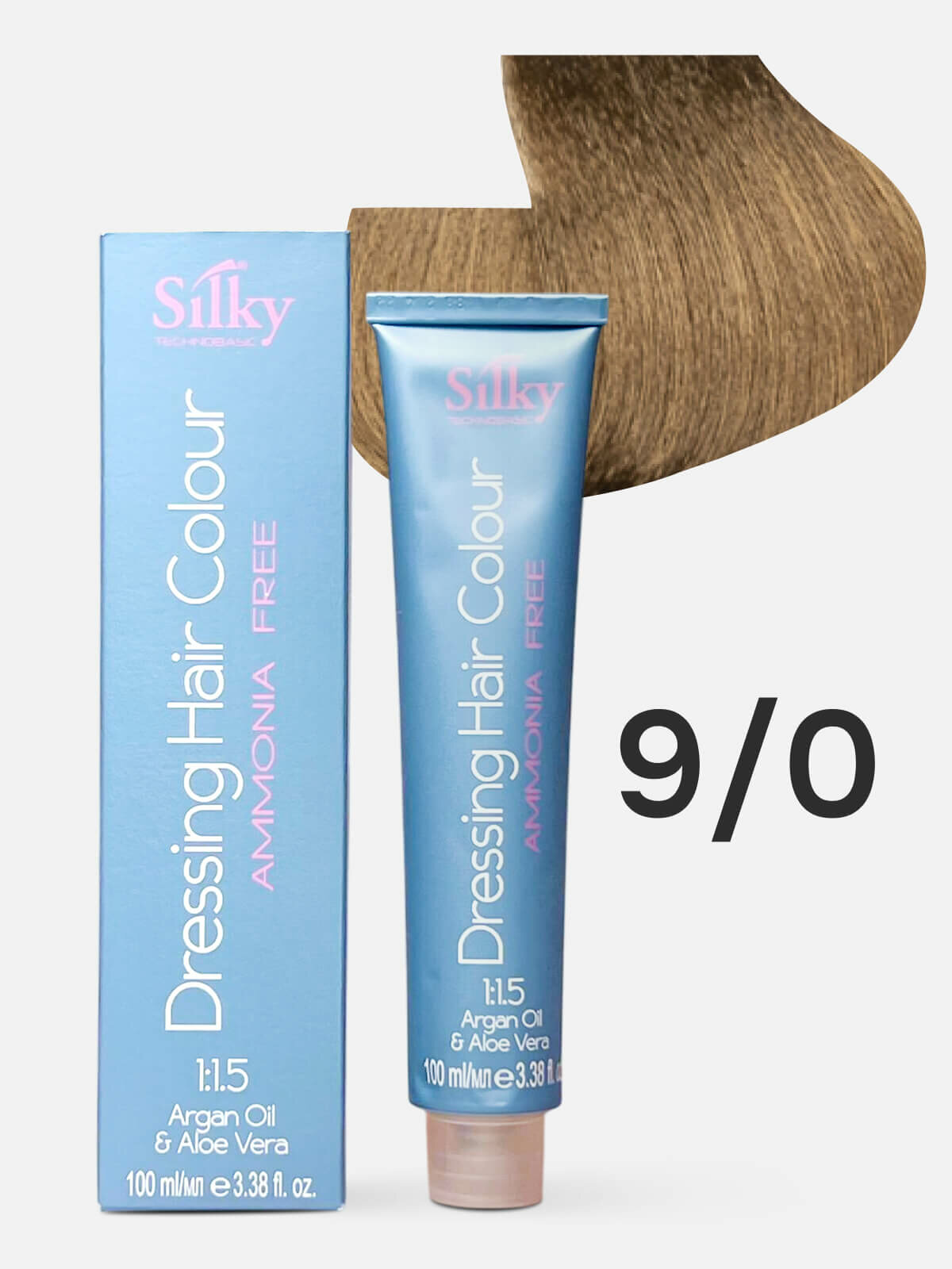 Крем - краска для волос профессиональная без аммиака Silky Dressing Haircolor 9.0 Блонд Интенсивный, 100 мл