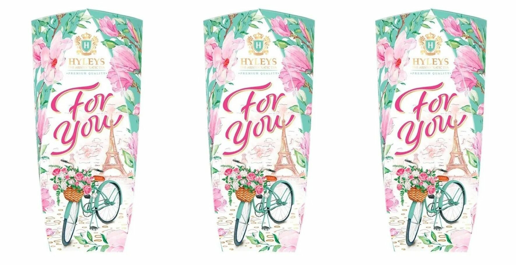 HYLEYS Чай зеленый For You, Романтика Парижа, с жасмином и ароматом сливок, 60 г, 3 уп