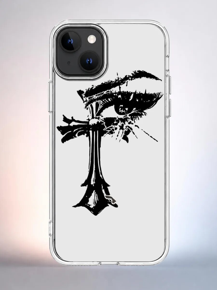 Чехол iPhone 13 готический глаз силиконовый прозрачный