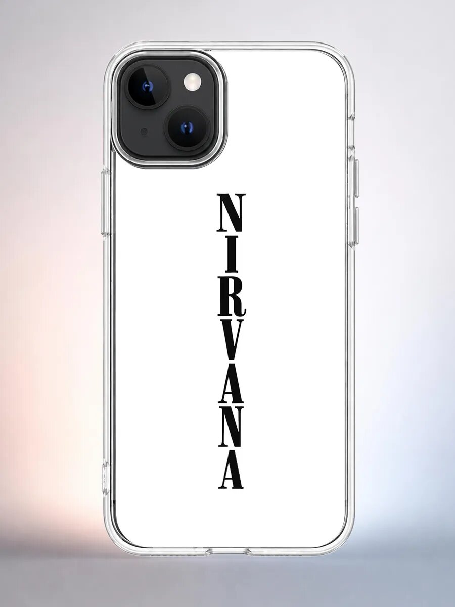 Чехол iPhone 14 nirvana лого силиконовый прозрачный