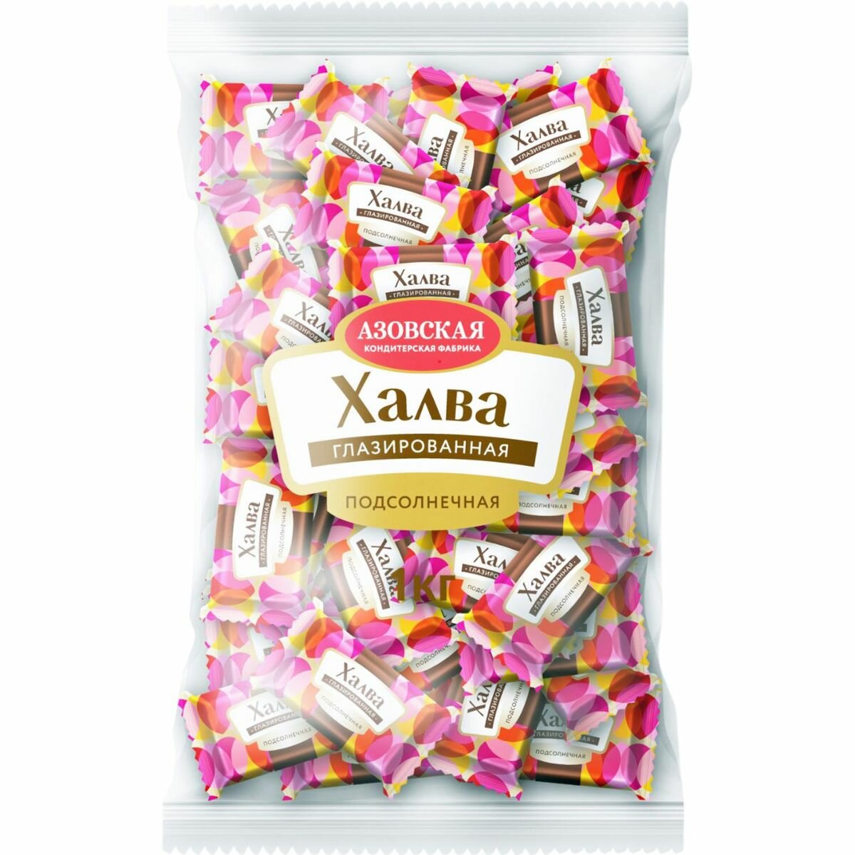 Конфеты шоколадные Азовская КФ Халва подсолн. глазир, 1кг (1745853)