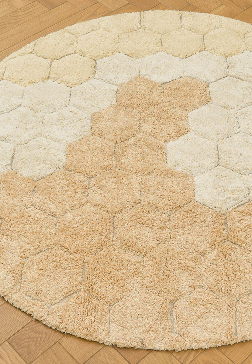 Ковер хлопковый 140*140 см Lorena Canals Cotton Honeycomb Gold круг