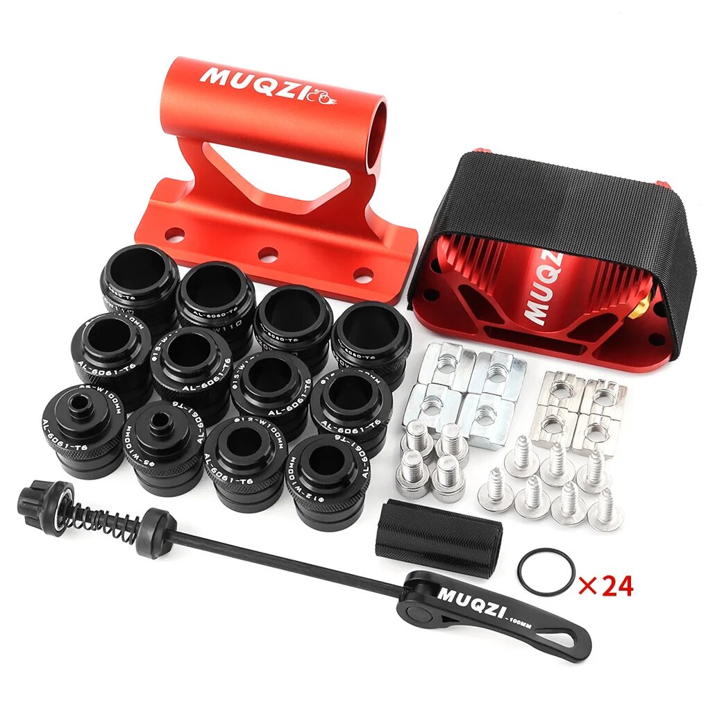 MUQZI Адаптер для крепления велосипедной вилки на крышу автомобиля 6 set adapter Red