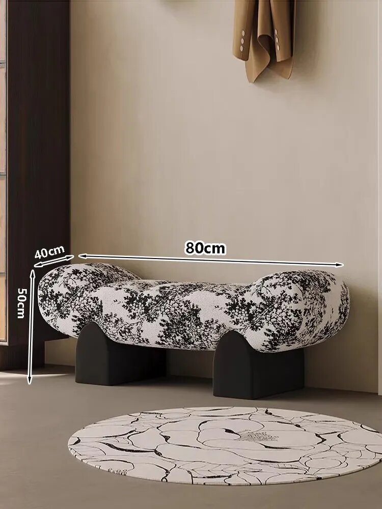 Кушетка, механизм На пол, 80х40х50 см, черный, белый