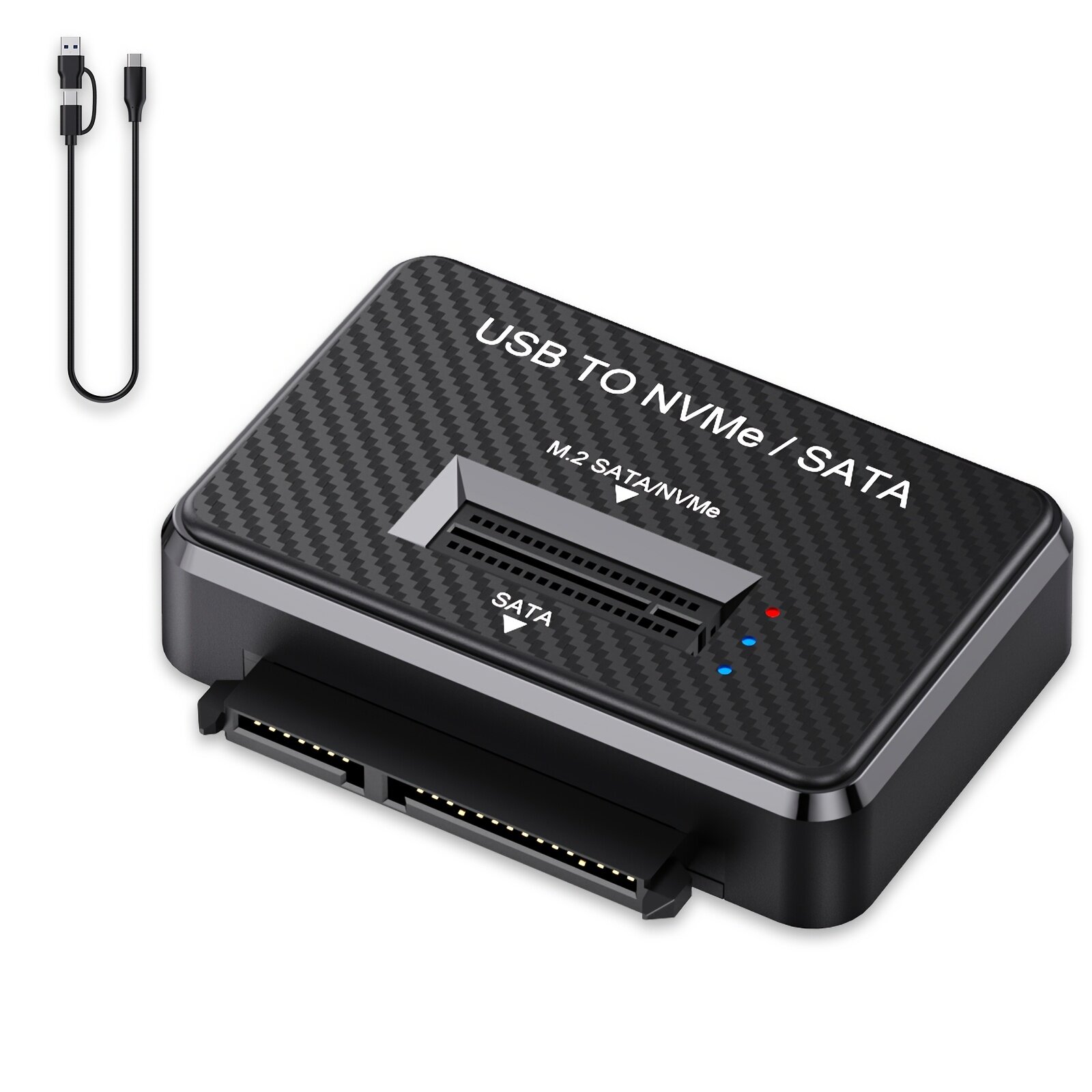 Корпус для SSD M.2 NVMe/SATA и 2.5" с интерфейсом USB 3.0, форматы 2230/2242/2260/2280/22110, в комплекте кабель USB