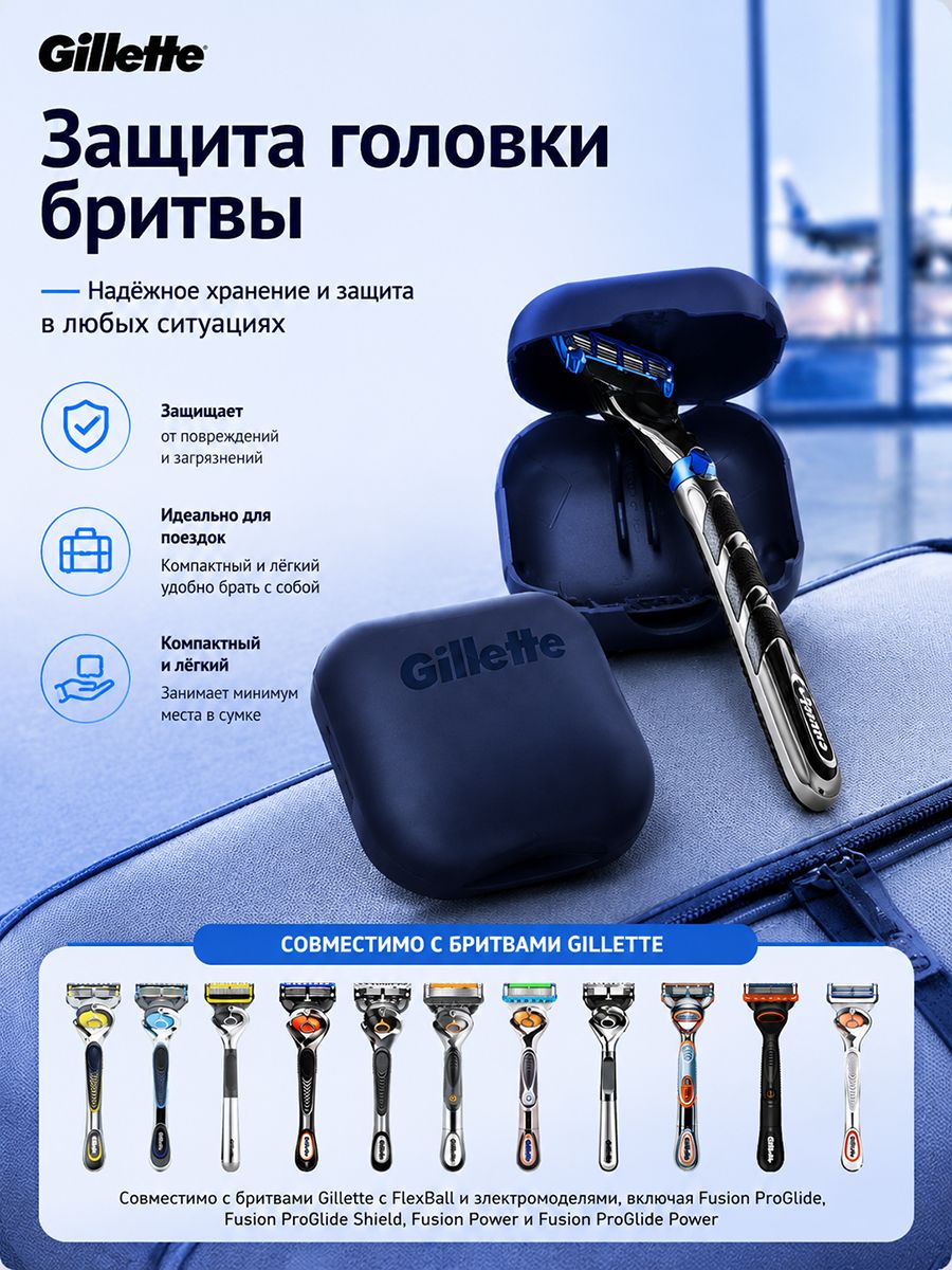 Защитный дорожный чехол для головки бритвы Gillette