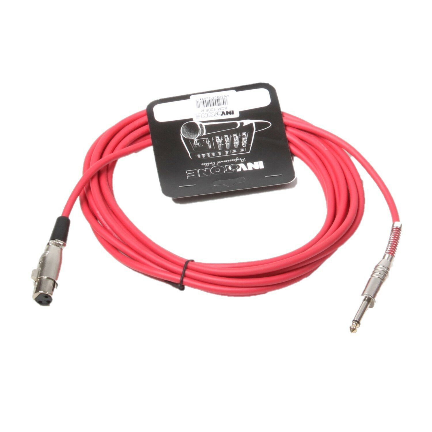 Микрофонный кабель INVOTONE ACM1005/R 6,3 джек моно XLR (мама), красный, 5 метров
