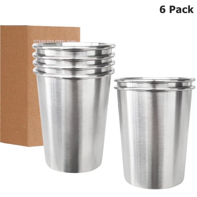 Кружки из нержавеющей стали Camping Cup Sets 350мл, набор из 4 шт. 6pcs per box