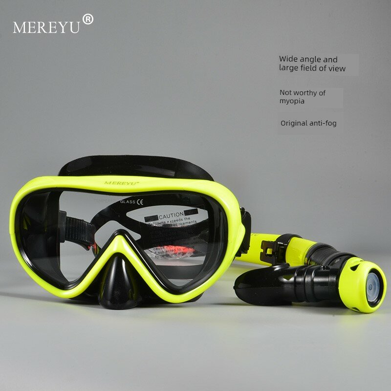 MEREYU Z38 Желто-черные очки для ныряния с антизапотеванием - набор для подростков и взрослых
