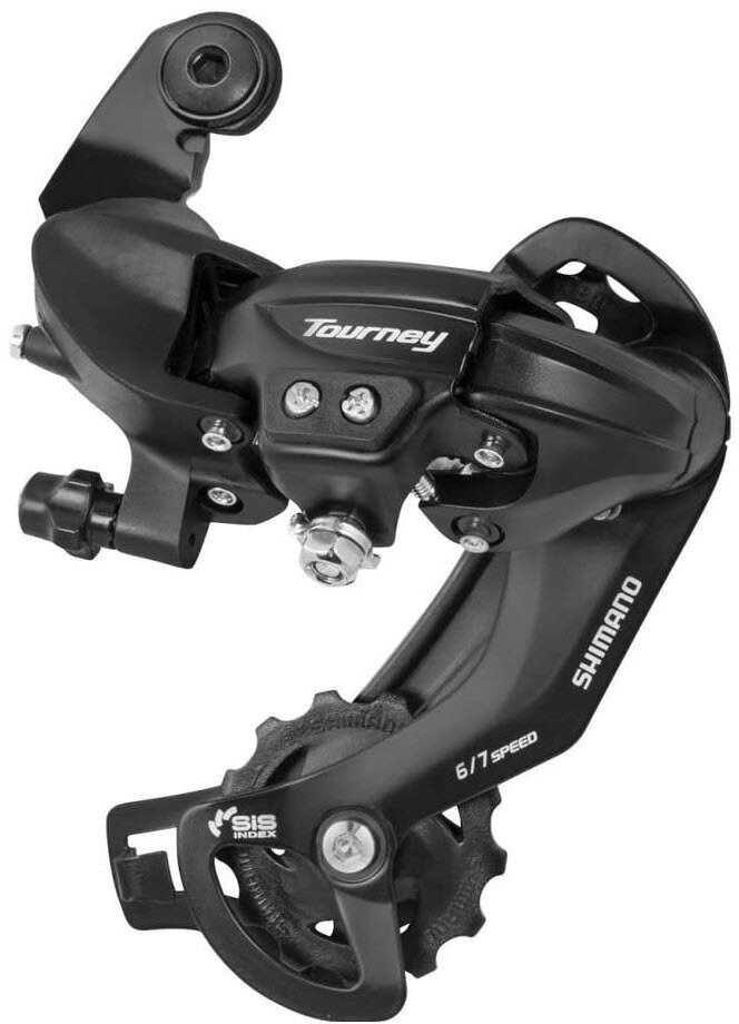 Переключатель задний Shimano Tourney RD-TY300 6-7 скоростей, под болт Черный