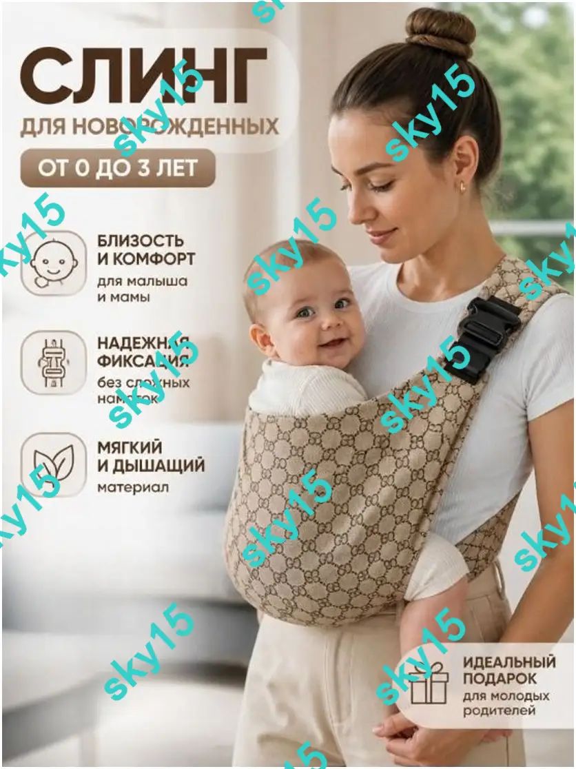 Слинг для детей, универсальный, для новорожденных и детей до 3 лет, с регулируемым ремнем, для прогулок и дома Хаки