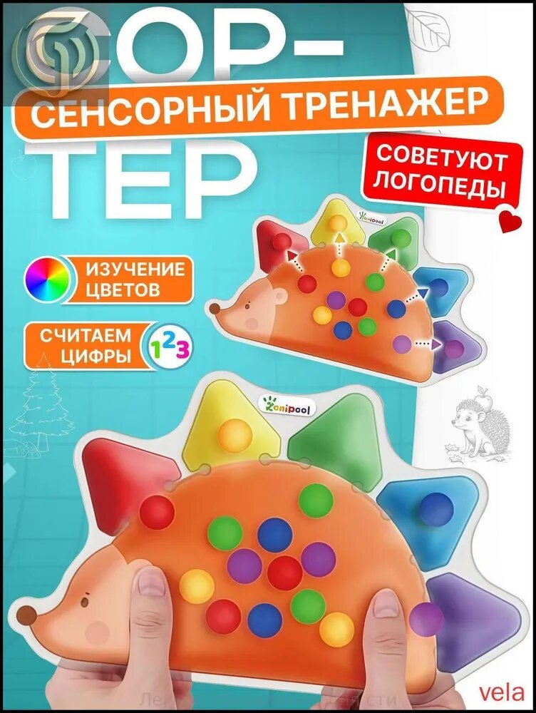 Сортер. Развивающая игрушка от года. Антистресс. Игра на развитие мелкой моторики для малышей от года