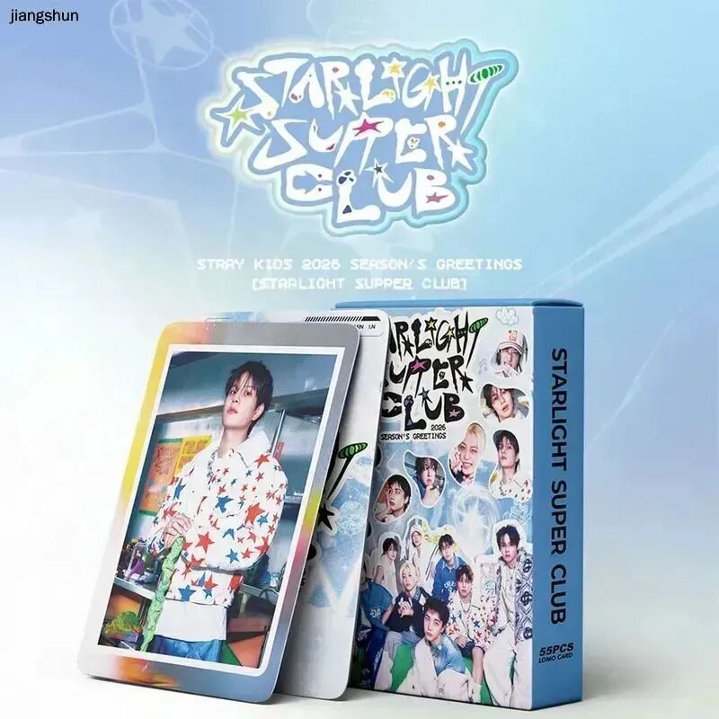 STRAY KIDS, набор из 55 LOMO-карточек Сезонные поздравления 2026 Starlight super club , мини-фотокарточки K-POP SKZOO