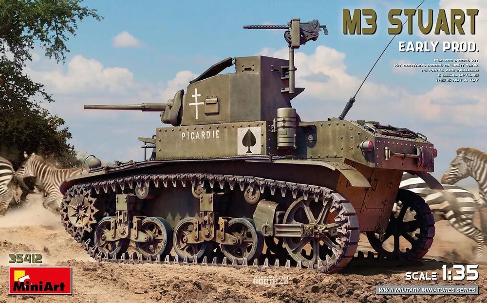 Miniart 35412 1/35 Танк M3 Stuart Early Production