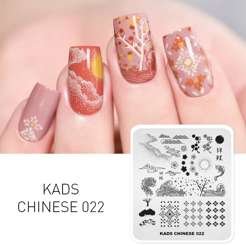 KADS трафарет для стемпинга ногтей Nature Chinese 022
