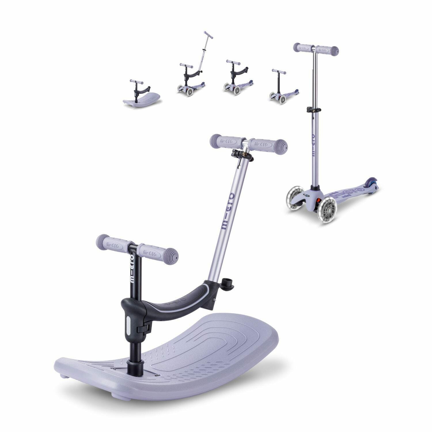 DECATHLON самокат Micro Mini Rock&Go LED, lavender mist