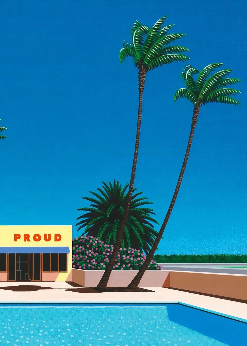 Печать на холсте Hiroshi Nagai Vaporwave Фиолетовый, VIOLET/紫罗兰, 30x40cm No Frame