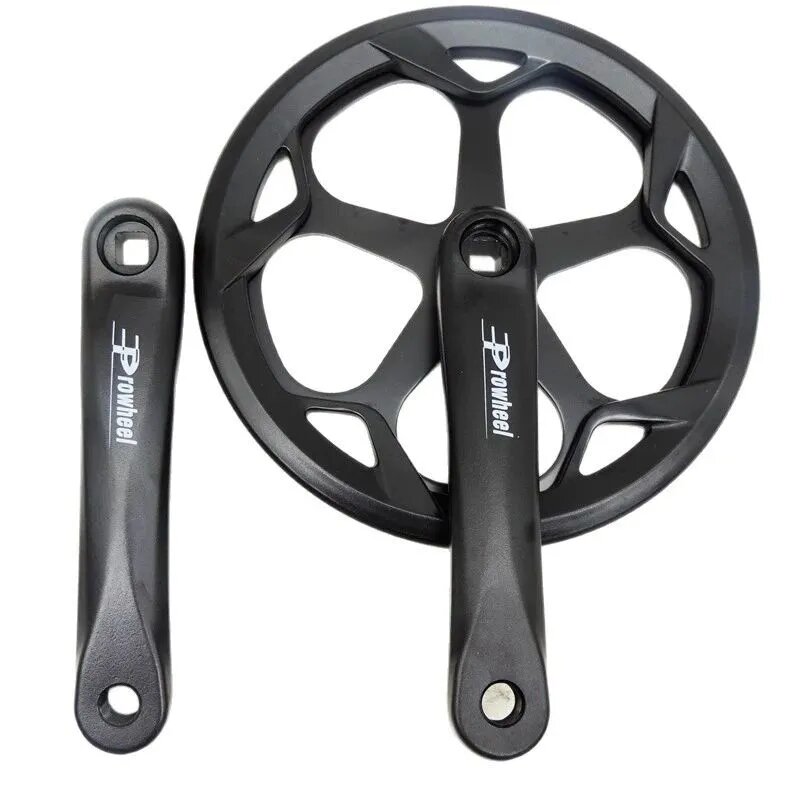 Система шатунов для велосипеда Prowheel 52T, длина шатунов 165 мм, черная, для городских и дорожных велосипедов