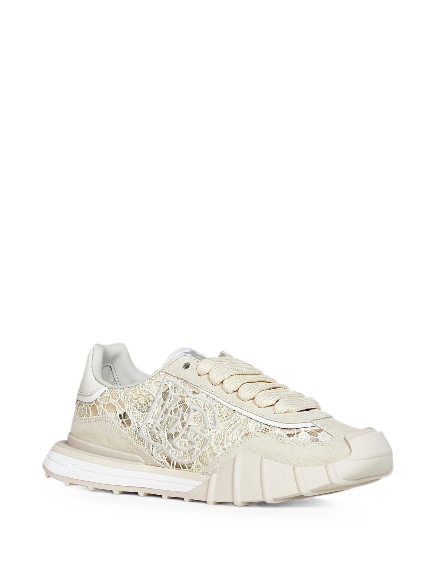 Кроссовки Lace-panelled suede sneakers