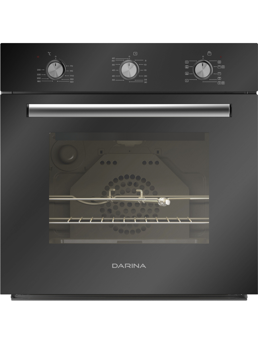Духовой шкаф электрический Darina 1V5 BDE 111 705 B, 50л, 9 программ, черный/стекло черное