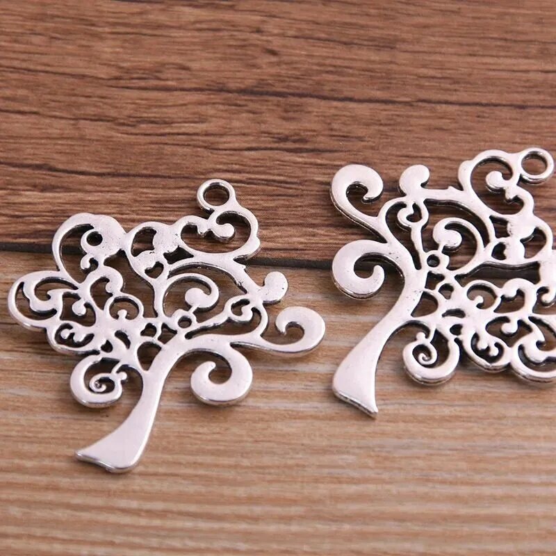 10pcs Подвеска из полого дерева 37*41mm