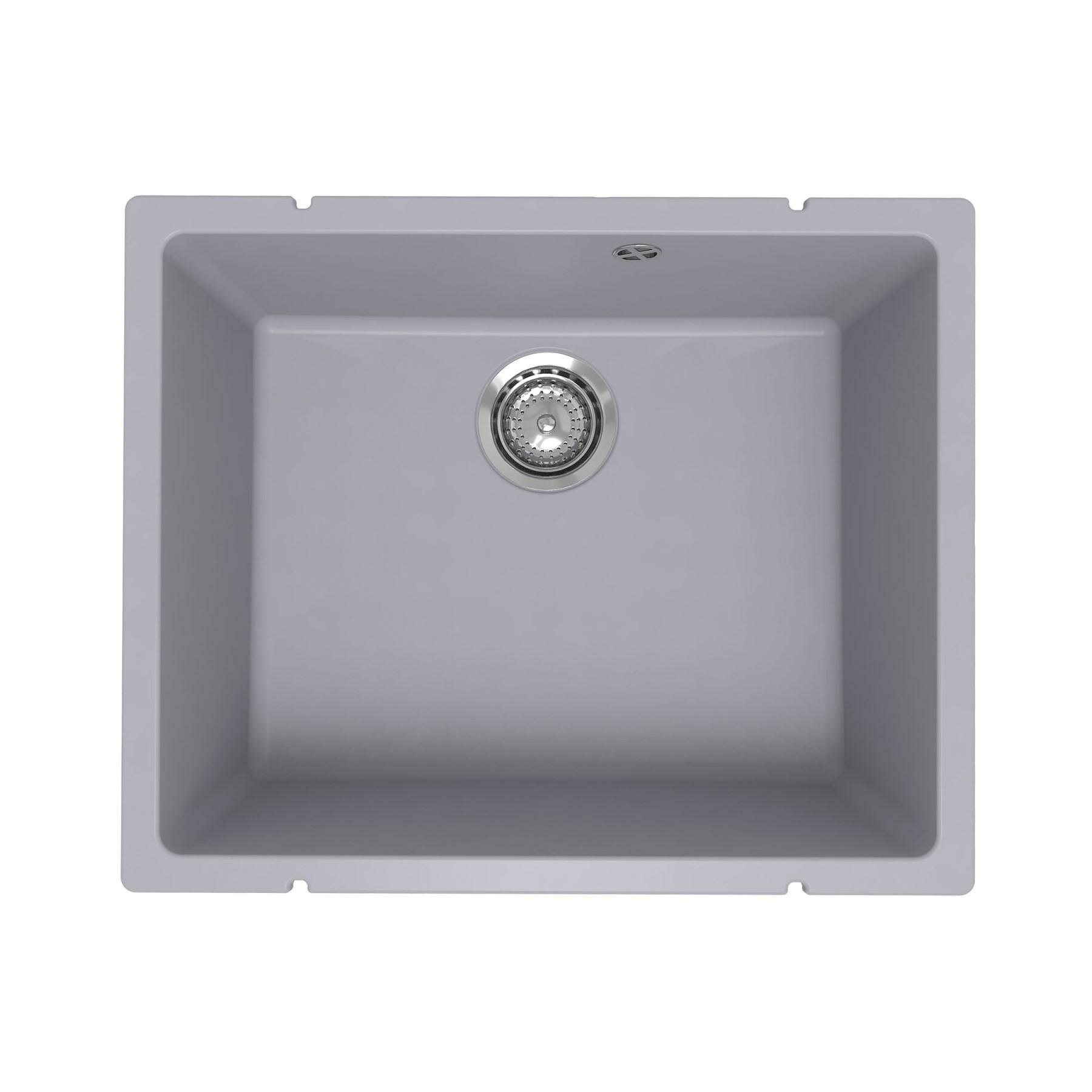 Мойка для кухни Ulgran Quartz 55х45 Under 500-05 бетон, 1 чаша, кварцевый композит