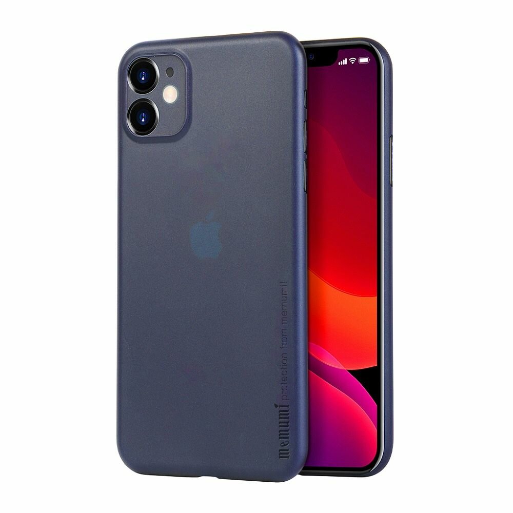 Накладка пластиковая Memumi iPhone 11 синяя 0.3mm — надёжная защита смартфона