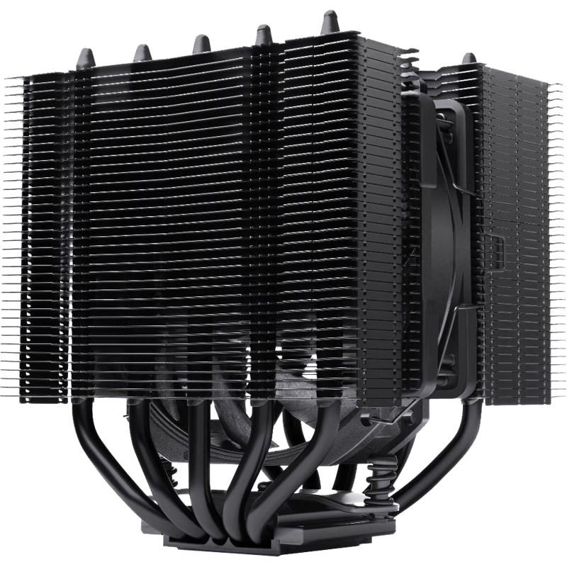 Кулер для процессора/ CPU Cooler Noctua NH-D12L chromax.black (148W, 4-pin PWM, 145mm, Al/Cu, 5x6mm, 1x120mm, 60.1CFM, 22.6dBA, 2000RPM, S: 1851/1700/1200/115X, AM5/AM4, Black)