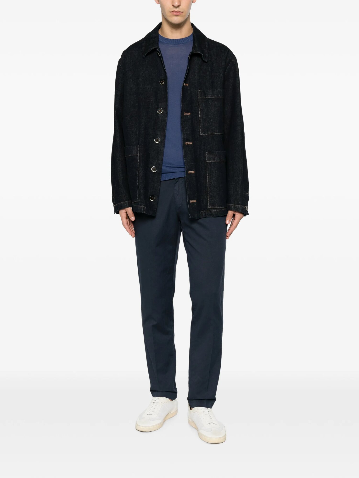 Брюки vela shop Belt-loop trousers, размер 31, синий — фото 1